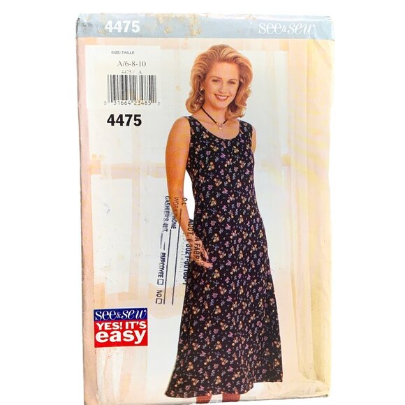 See & Sew | Other | See Sew Easy Dress Pattern 4475 Sizes 6 Uncut ...